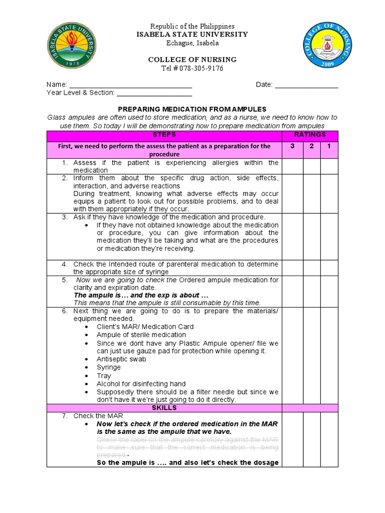 Ampule Medication Preparation 2 | PDF | Syringe | Injection (Medicine)