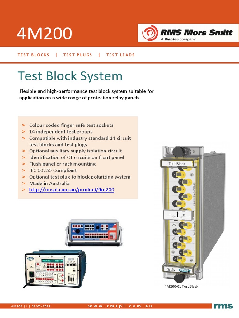 RMS Test Block | PDF | Electrical Connector | Ac Power Plugs And Sockets