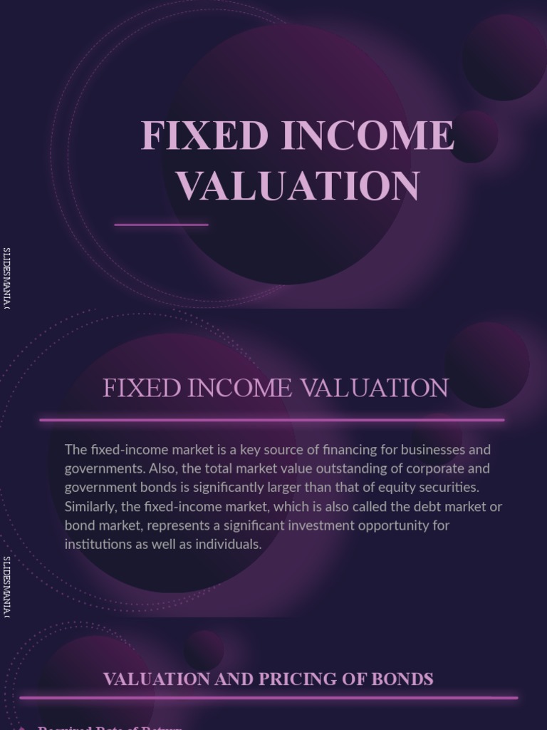 Module 2.2 - Fixed Income Valuation | PDF | Bonds (Finance) | Discounted Cash Flow