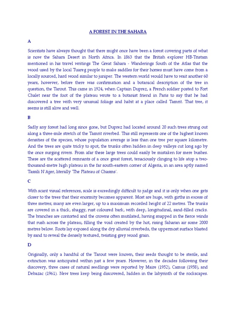 A Forest in The Sahara - P3 | PDF