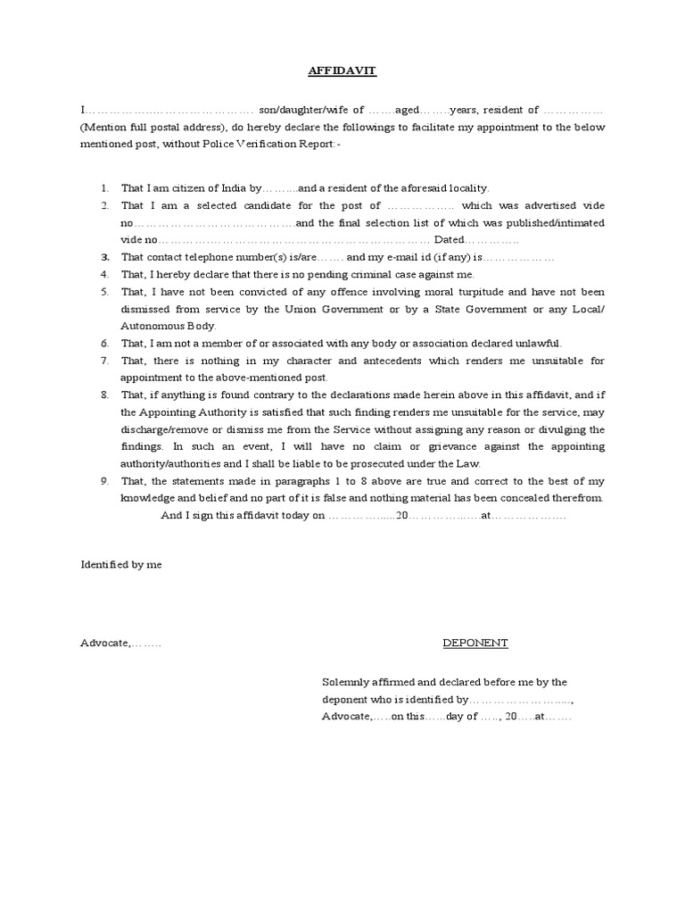 Notarized Affidavit | PDF