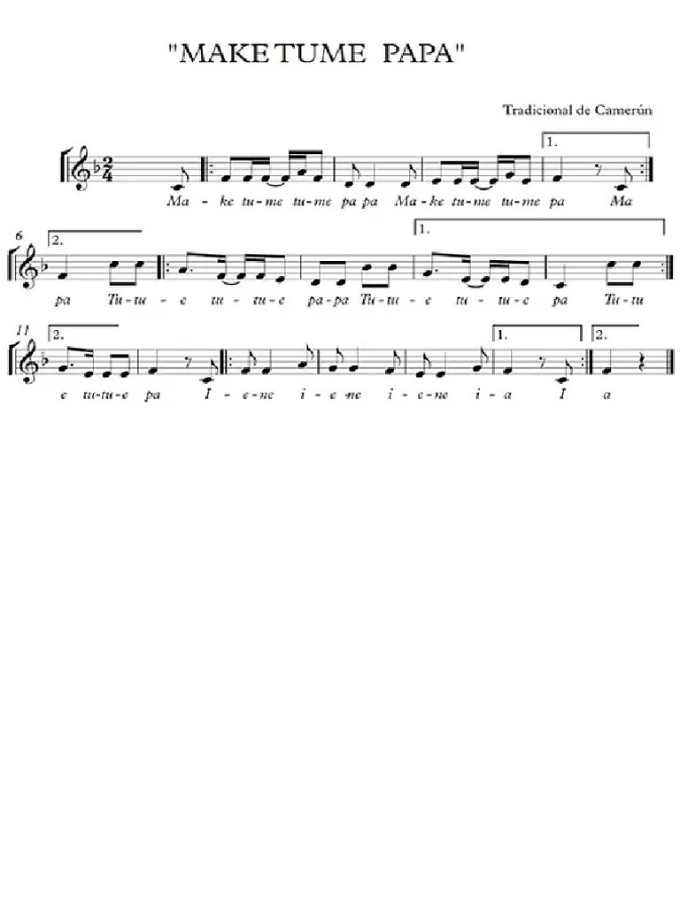 Partitura Make Tume Papa en FaM | PDF