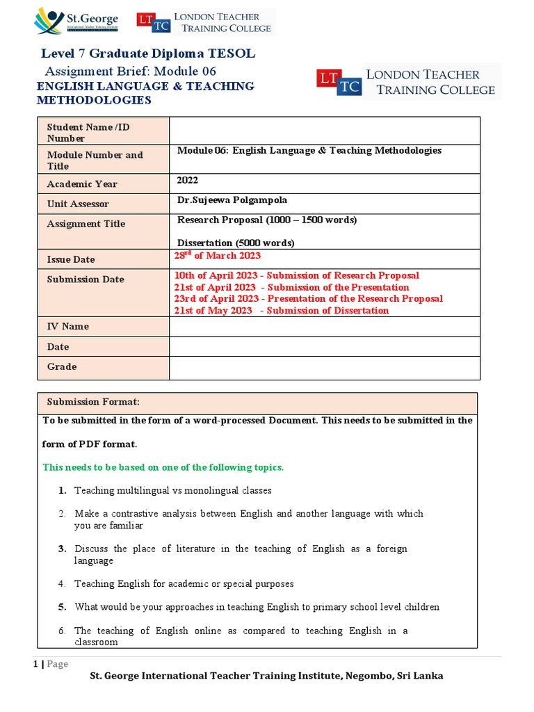 Assignment Brief - Module 6 | PDF