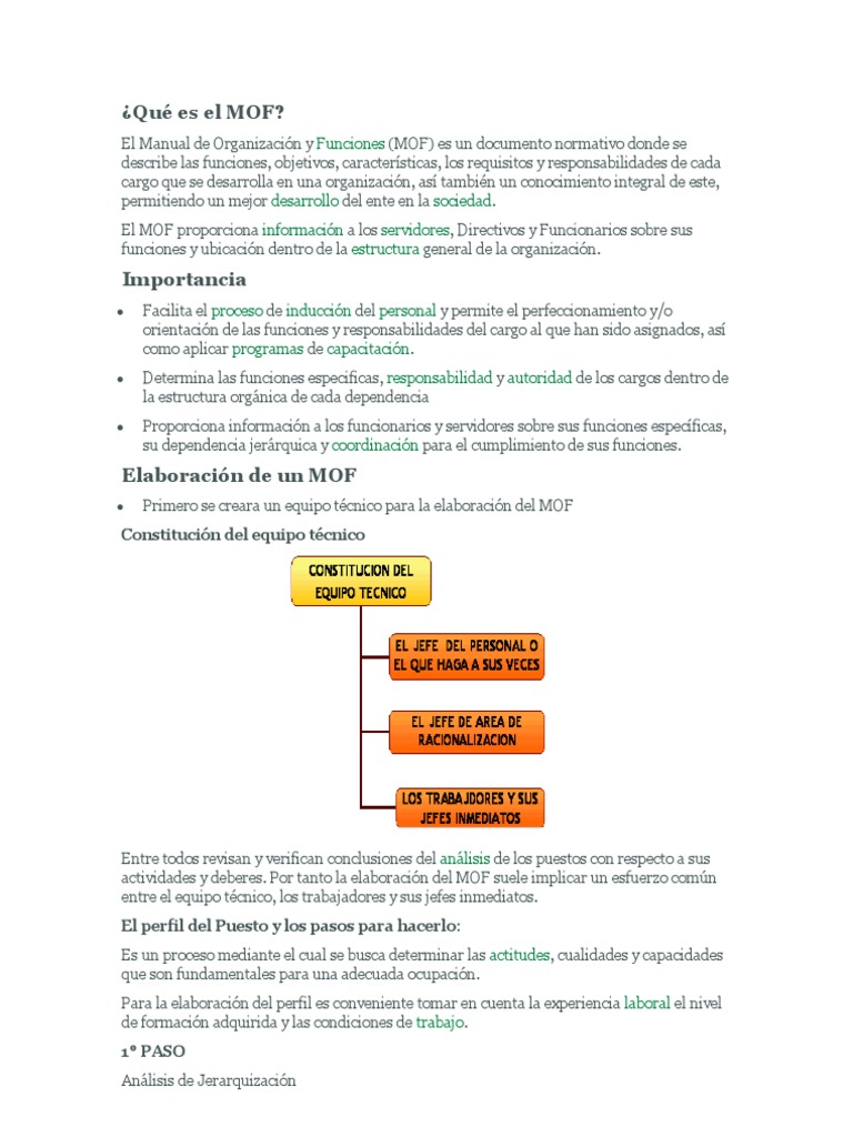 Qué Es El MOF | PDF | Presupuesto | Integral