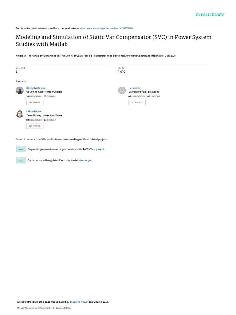 Modeling and Simulation of Static Var Compensator | PDF | Materials Science | Quantity