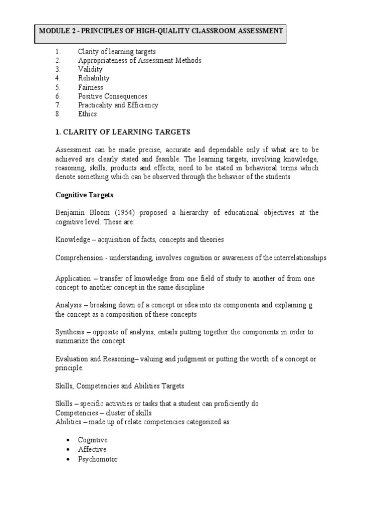 EDUC3 Module2 | PDF | Educational Assessment | Validity (Statistics)