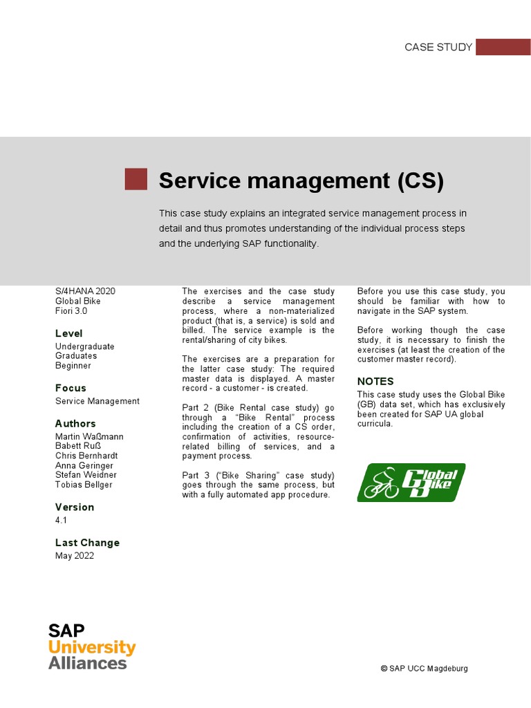 Intro S4HANA Using Global Bike Case Study SM Fiori en v4.1 | PDF | Invoice | Credit Card
