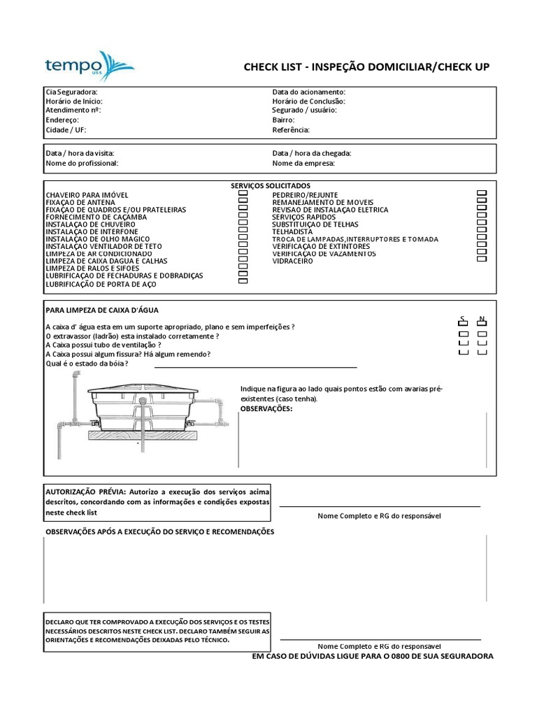 Check List Inspeção | PDF