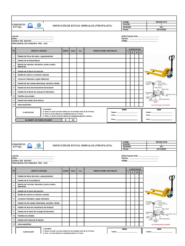 Check List de Inspeccion de Estoca | PDF