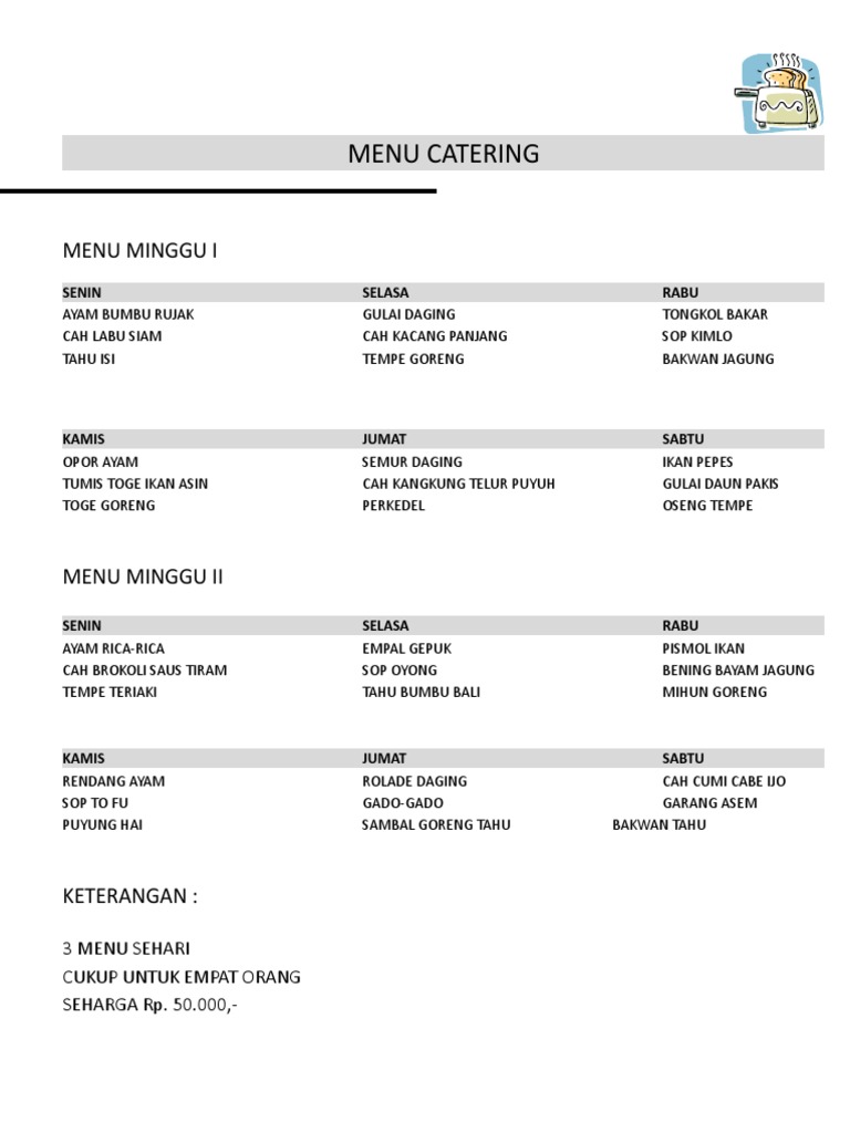 MENU CATERING | PDF