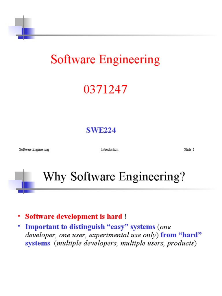 1 Introduction To Software Engineering | Download Free PDF | Engineering | Software