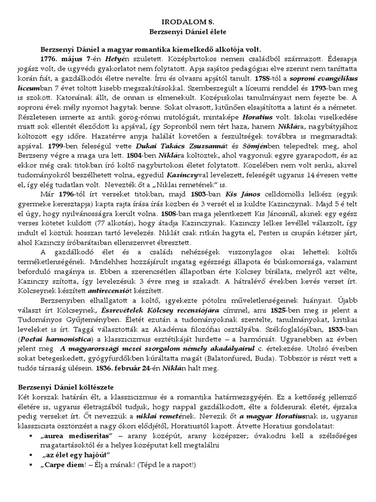 Berzsenyi Dániel | PDF