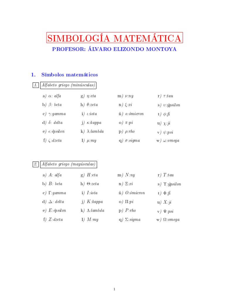 Simbologia Matematica | PDF