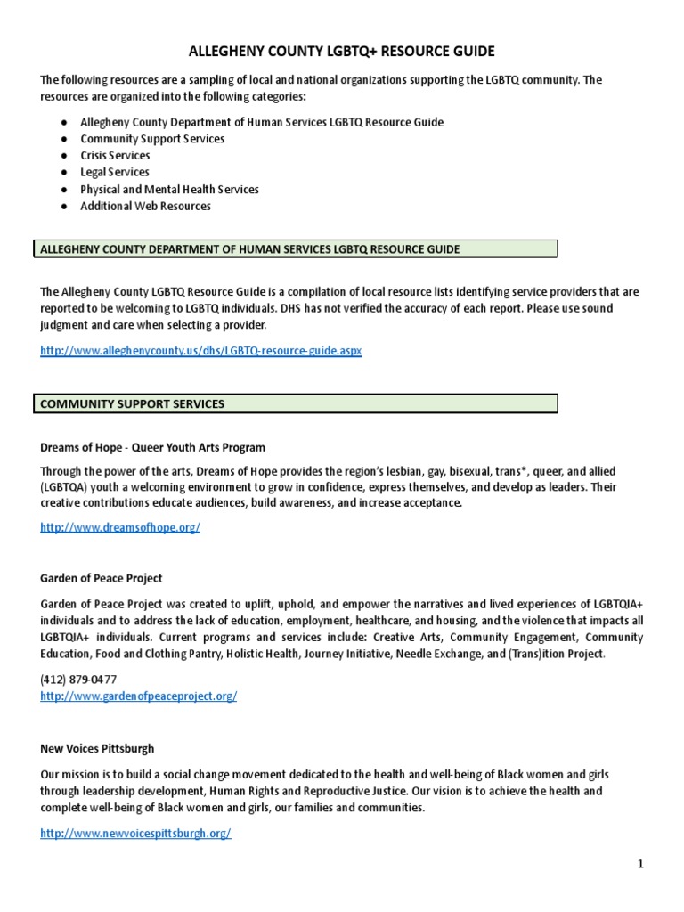 LGBTQ Resource Guide | PDF | Transgender | LGBTQIA+ Studies