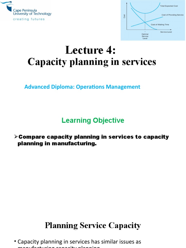 Service vs. Manufacturing Capacity Planning | PDF | Demand | Operations ...