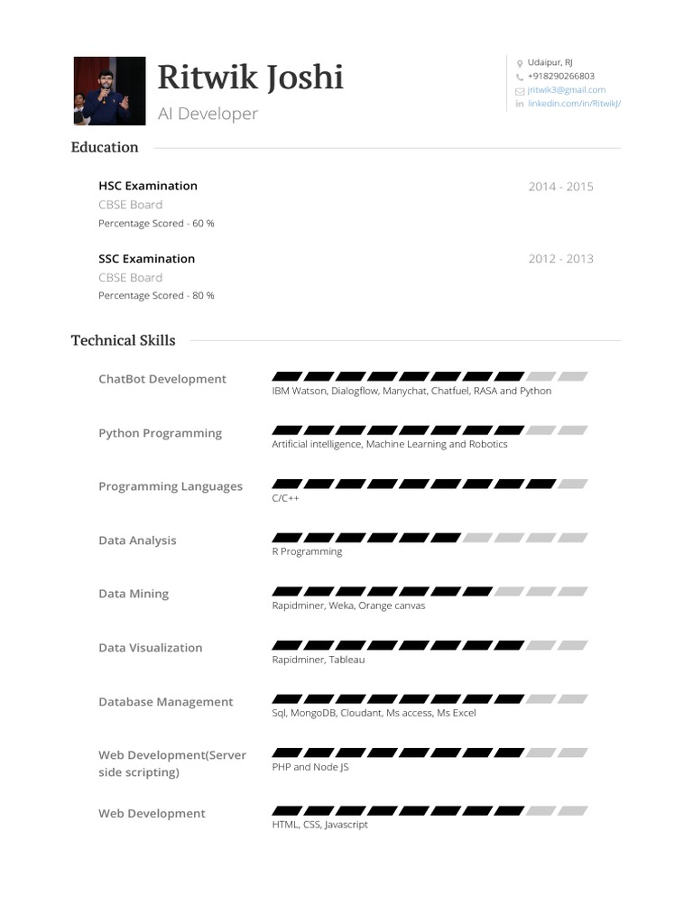 CSE Resume Ritwik-Joshi | PDF | Internet Of Things | Ibm
