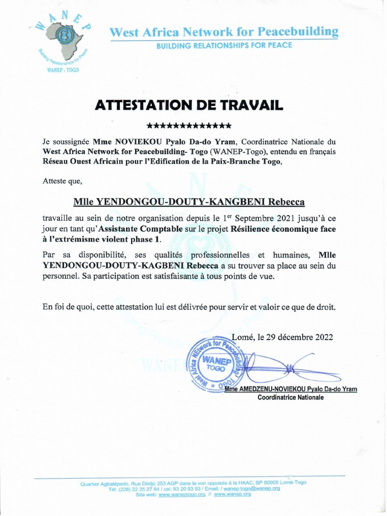 Attestation de Travail | PDF