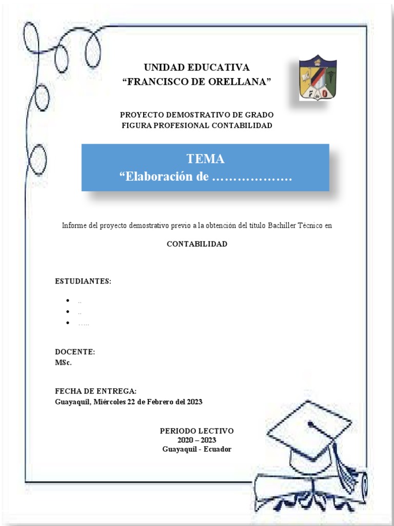 3. Caratula Para Proyecto Demostrativo | PDF