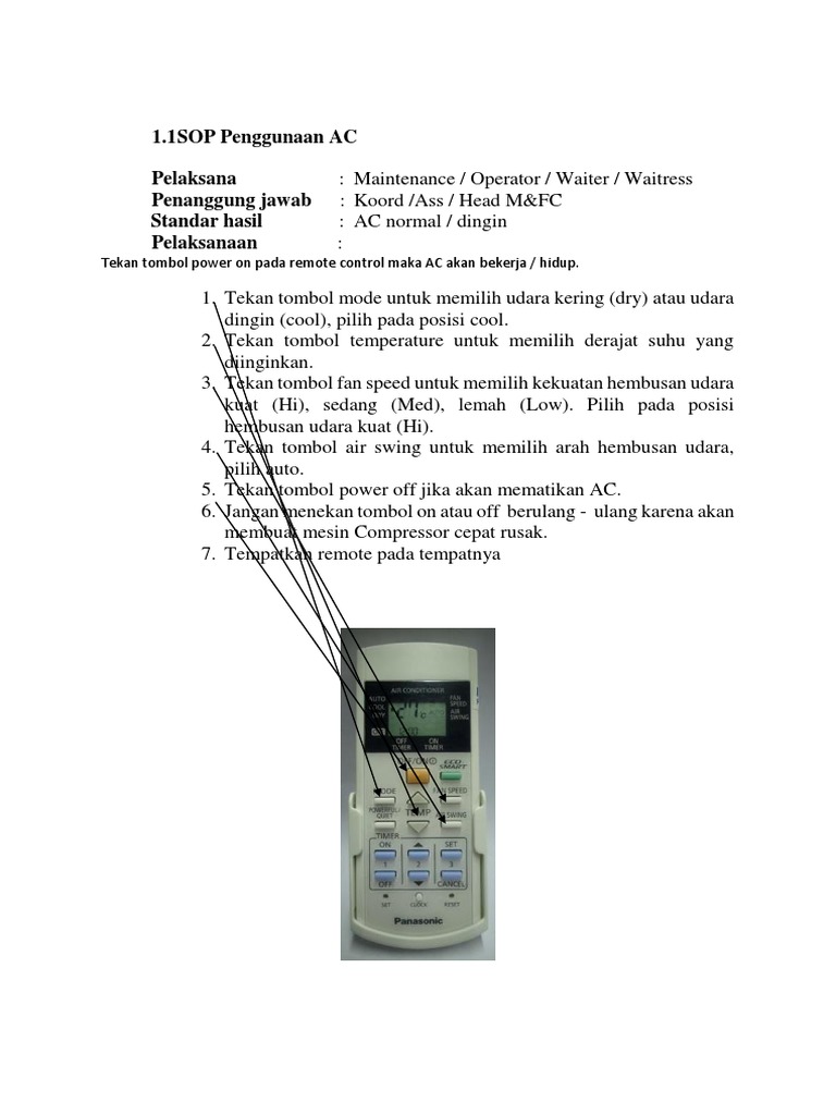 SOP Penggunaan AC | PDF