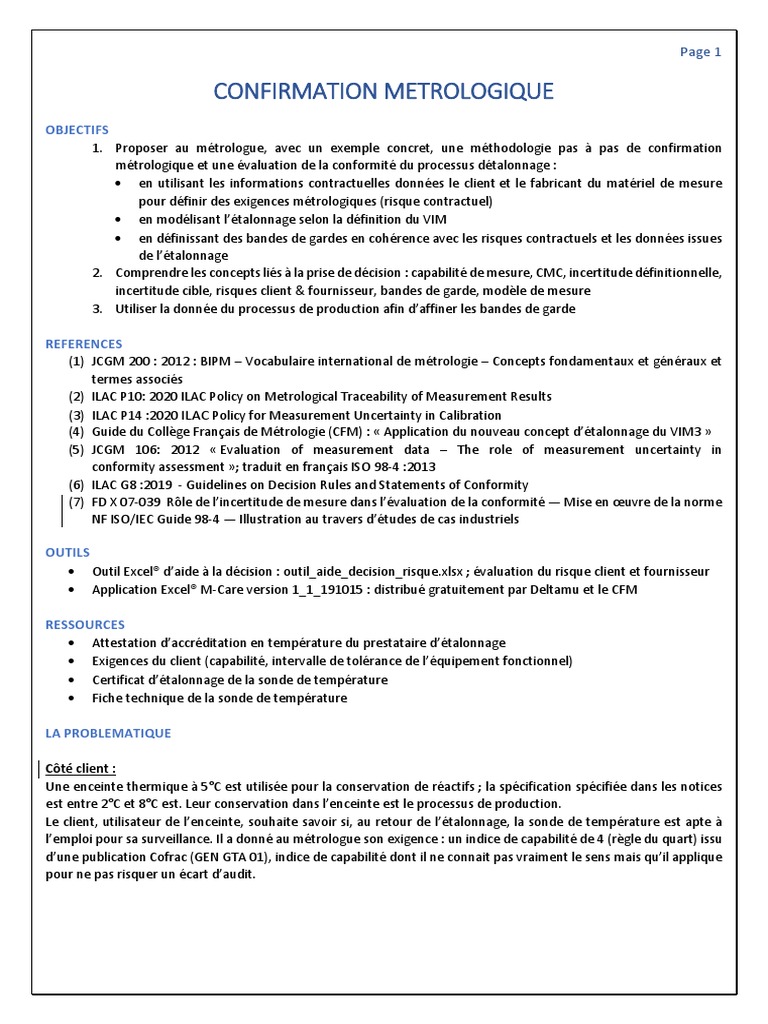 La Confirmation Métrologique | PDF