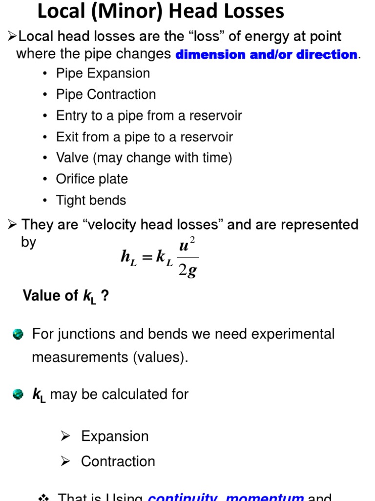 6 Fluid Local Head Losses 2021 22 | PDF | Soft Matter | Continuum Mechanics