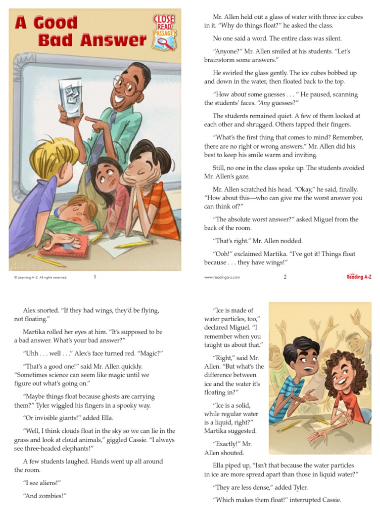 A Good Bad Answer - Reading Passage | PDF