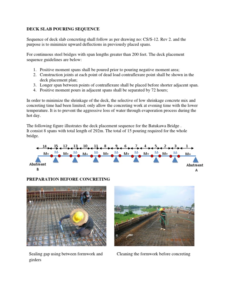 Deck Slab Concreting - Aug 2011 | PDF | Concrete | Structural Engineering