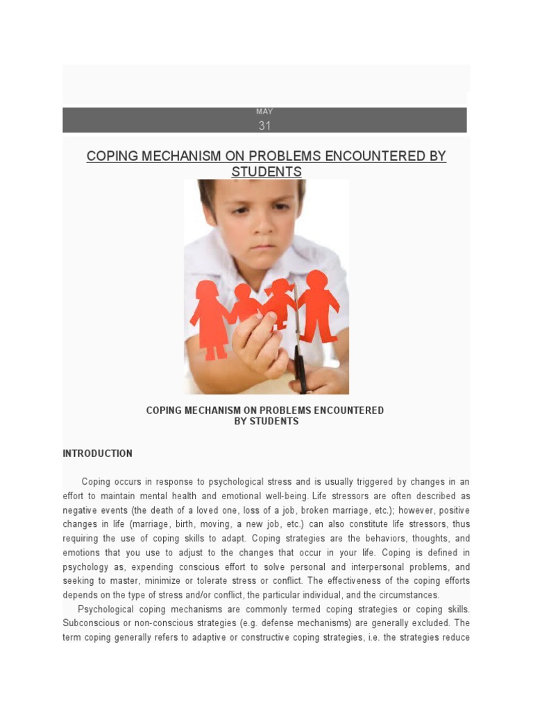 Coping Mechanism On Problems Encountered | PDF | Stress (Biology) | Emotions