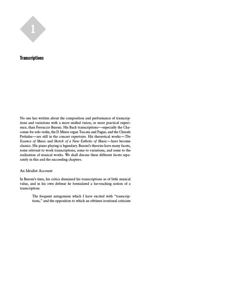 Transcriptions - Musician As Interpreter - Paul Thom | PDF | Franz ...