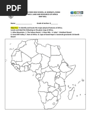 Western Africa Map Identification Worksheet Student Handouts