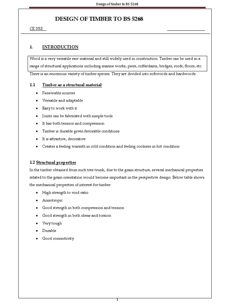 Summary Timber of Lecture Notes | PDF