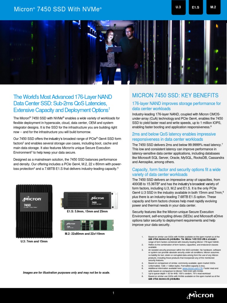 7450 Nvme SSD Product Brief | PDF | Solid State Drive | Flash Memory