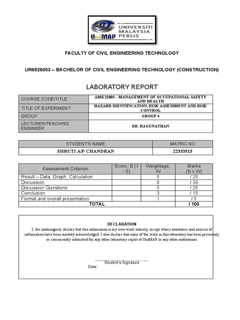 Lab 1 Osha | PDF
