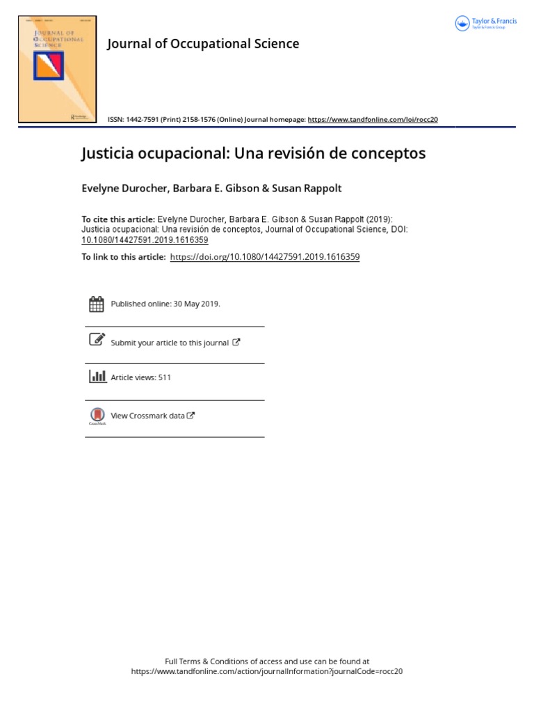 Justicia Ocupacional Una Revisi N de Conceptos | PDF | Justicia | Crimen y violencia