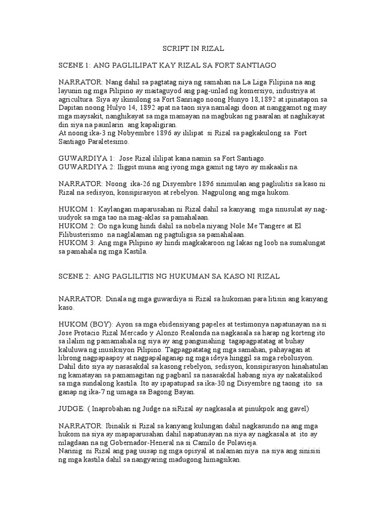 Script in Rizal | PDF