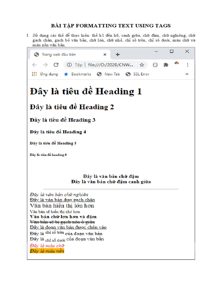 BT - Formatting Text Using Tags | PDF