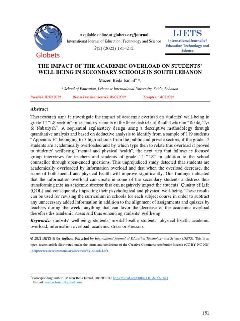 Mazen Reda Ismail Lebanon | PDF | Stress (Biology) | Memory