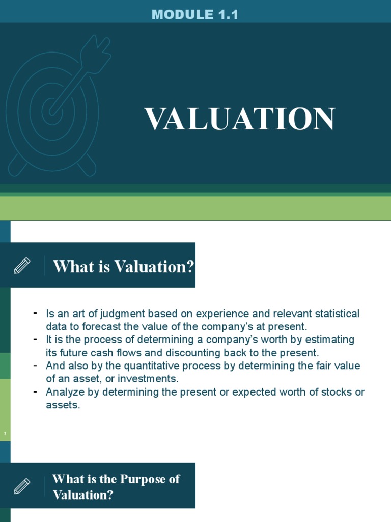 Module 1.1 - Valuation Concept | PDF | Valuation (Finance) | Investing