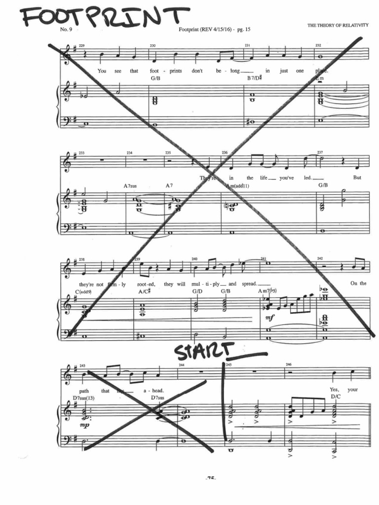 Footprint Audition Cut Sheet Music | PDF