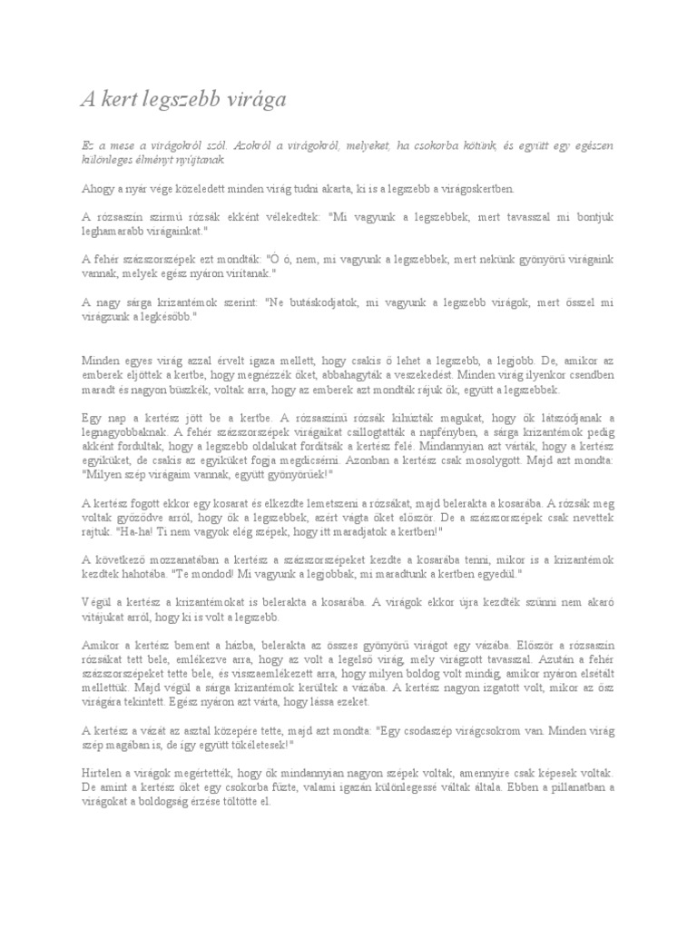 A Kert Legszebb Virága | PDF