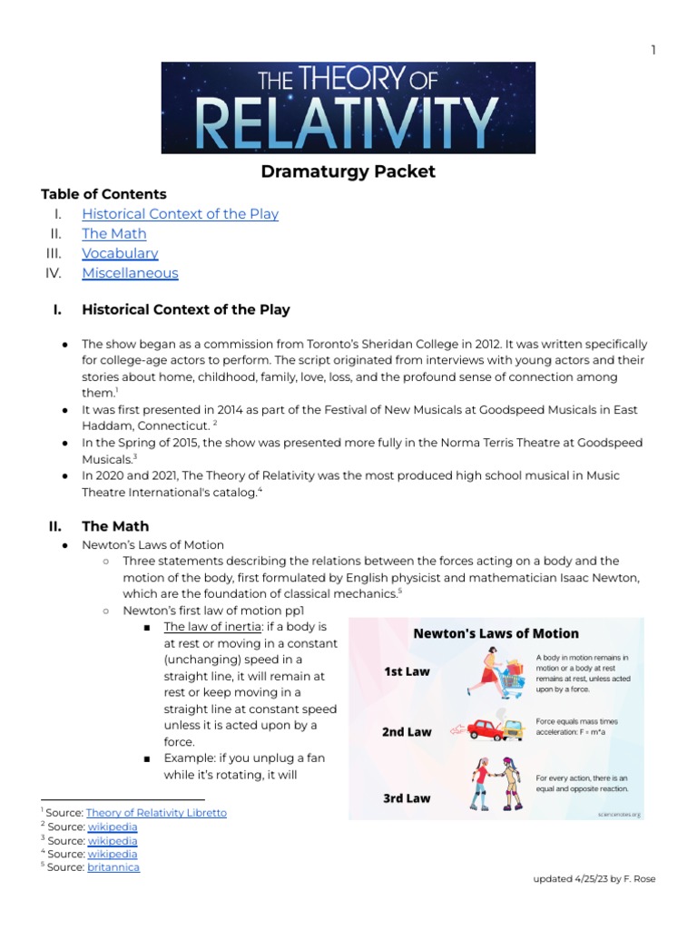 Dramaturgy Packet | PDF | Force | General Relativity