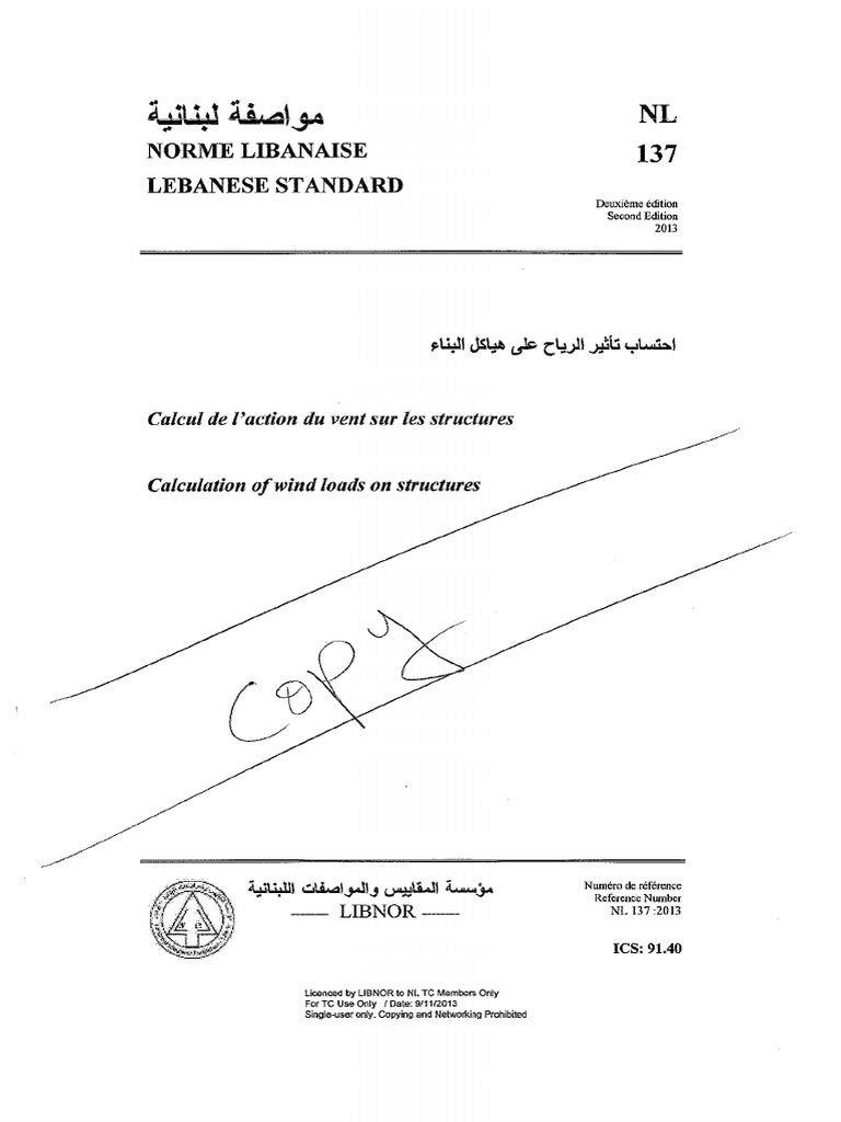 Nl 137 2013 English Calculation Of Wind Loads On Structures Pdf