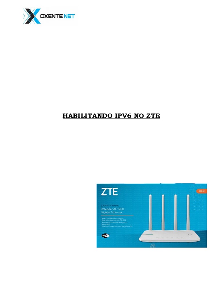 HABILITANDO IPV6 NO ZTE | PDF