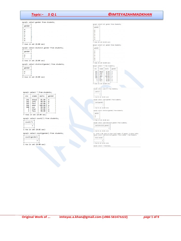 Revision Sql Pdf