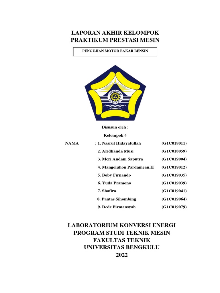 Pengujian Motor Bakar Bensin 2022 | PDF | Pengelolaan Keuangan & Uang ...