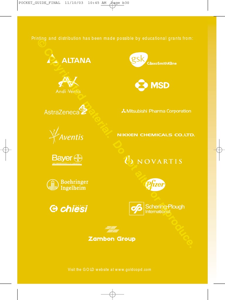 GOLD for COPD pocket guide | PDF | Chronic Obstructive Pulmonary ...