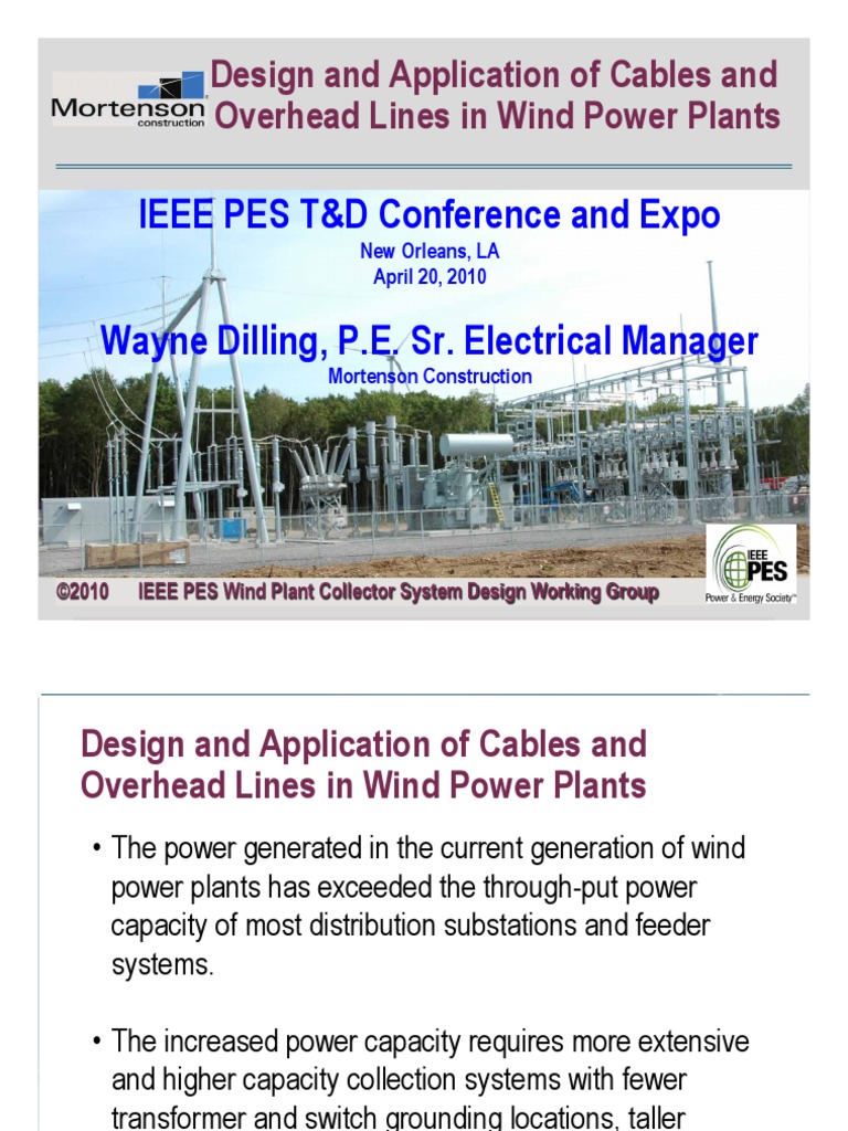 Cable and OH Line in Wind Power Plants | PDF | Electrical Conductor ...