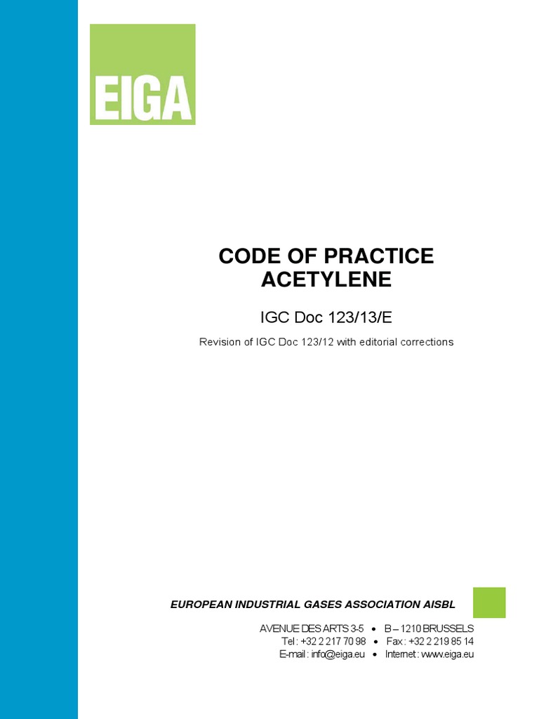 Code of Practice Acetylene | PDF | Atmosphere Of Earth | Oxygen