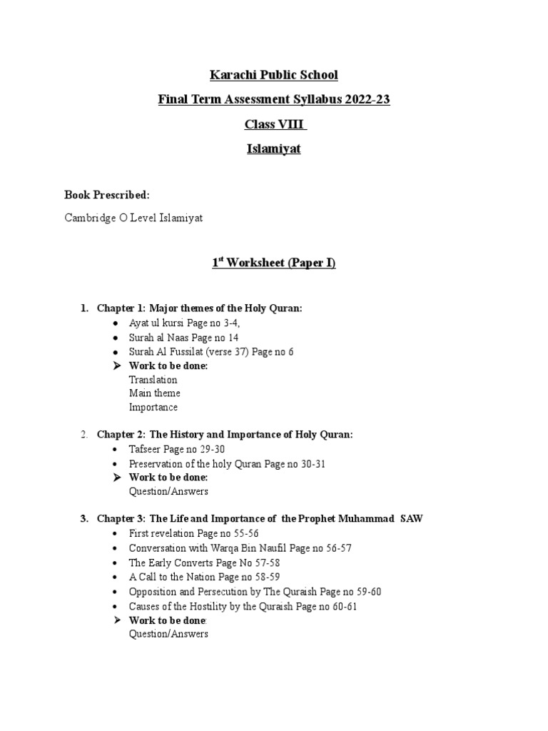 Class 8 Syllabus | PDF