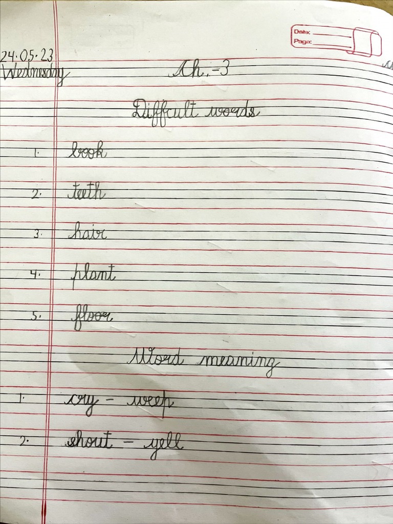 Ch-3 Difficult Words, Word Meaning | PDF